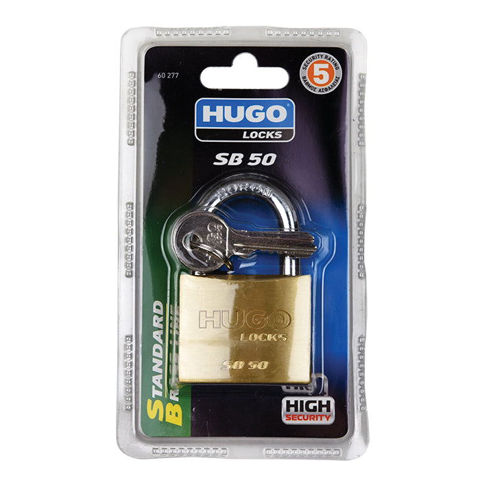 60277 BRASS PADLOCK, HUGO,SB 50,2 KEYS,BLISTER – Dynamite Hardware