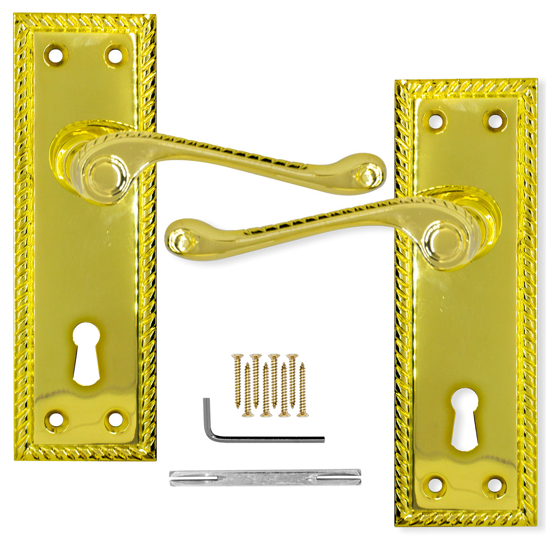 Radius Brass Roped Edged Handles – Dynamite Hardware